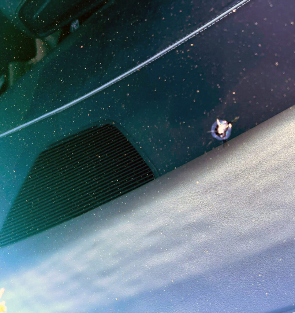 Chipped Lucid Air Glass Canopy From Flying Rock - Lucid Insider