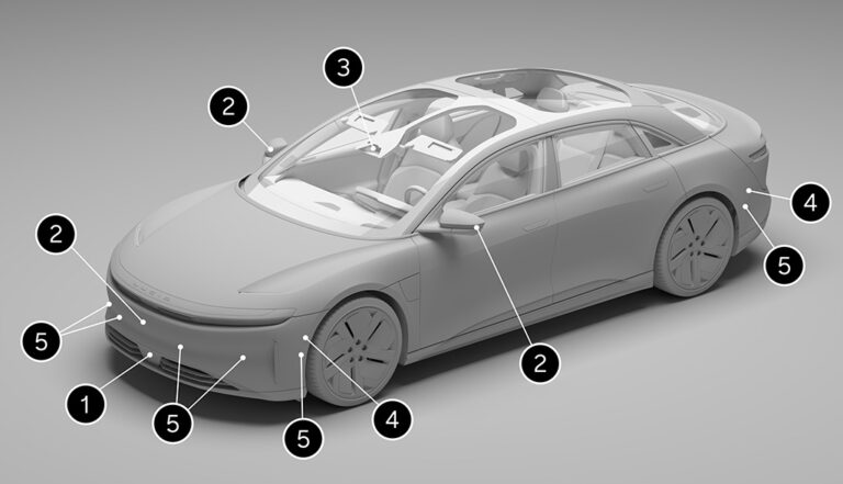 Lucid Air Sensors, Cameras & Lidar Locations - Lucid Insider Blog ...
