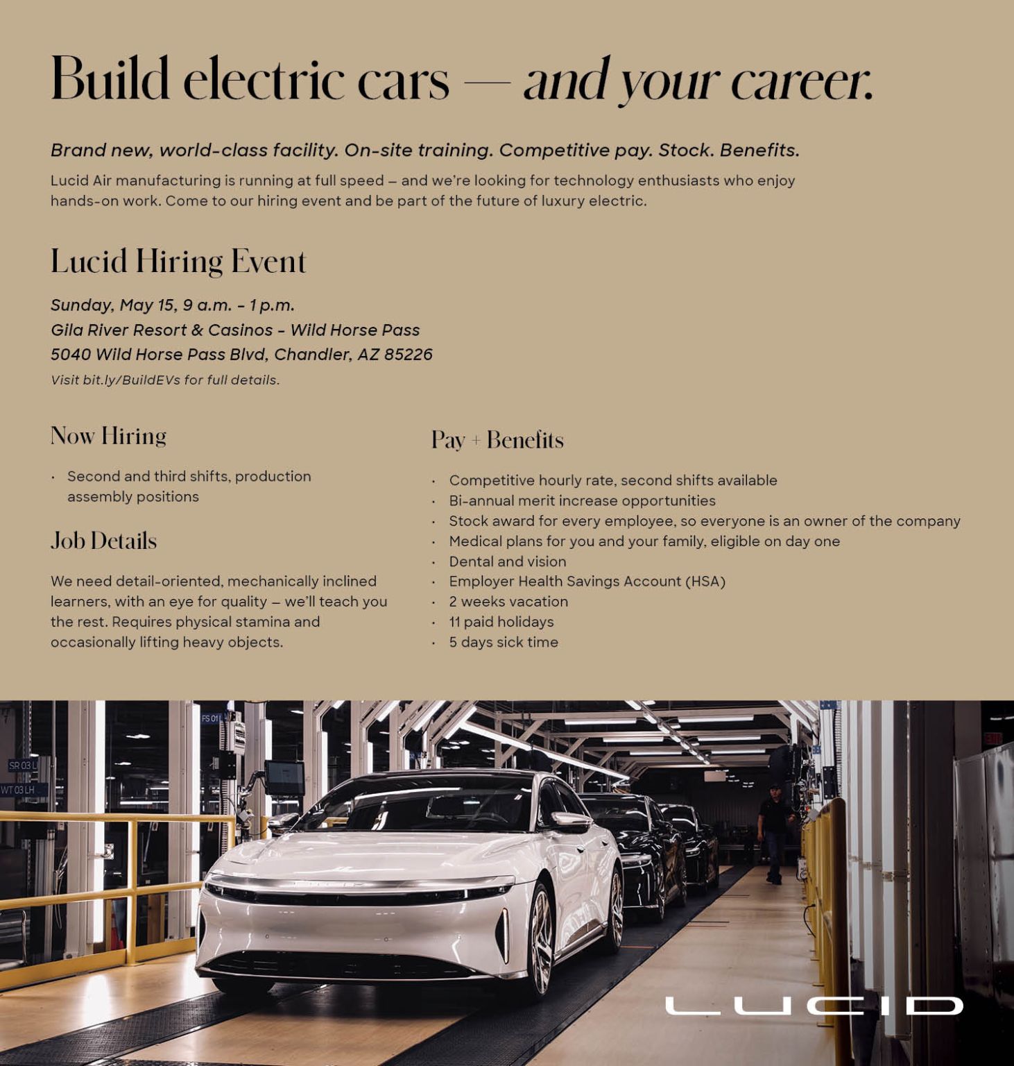 Lucid Motors Hiring Event May 15 For Auto Assembly Workers - Lucid Insider