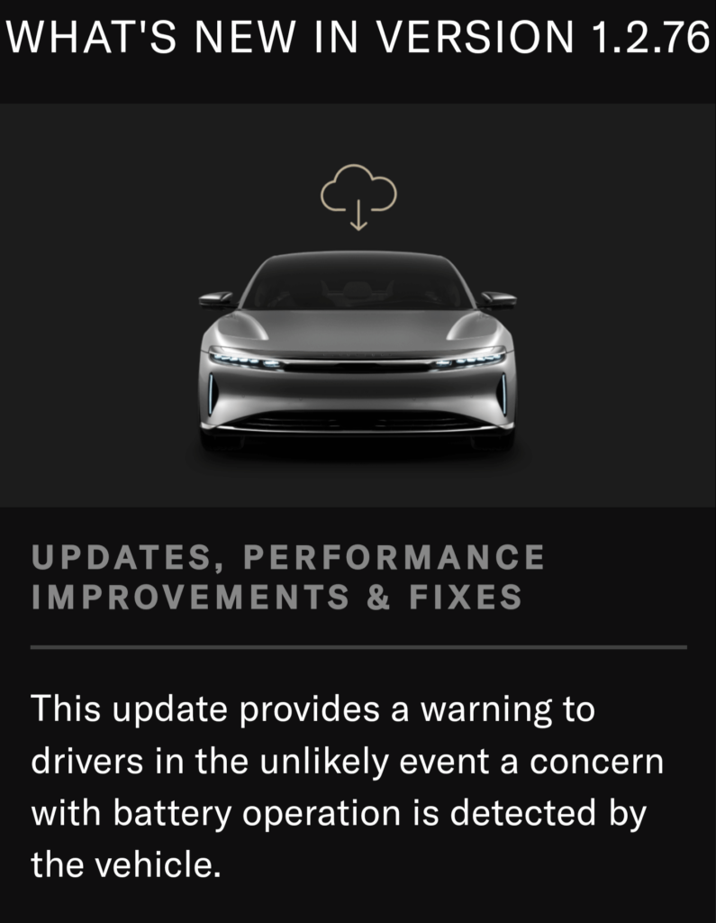Lucid Motors Releases Lucid Air OTA Software Update v1.2.76 For Battery ...