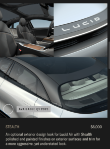 Stealth Look Now Available In Lucid Air Configuration Tool - Lucid ...